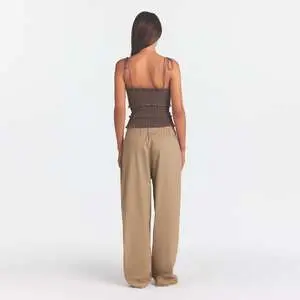 SKIMS Oversized Straight Leg Cotton Pants - Desert