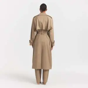 SKIMS Oversized Trench Coat In Woven Cotton - Desert