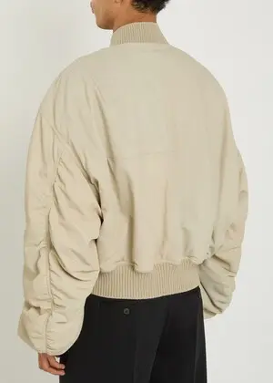 Rick Owens Secchia Reversible Leather Bomber Jacket - Sand