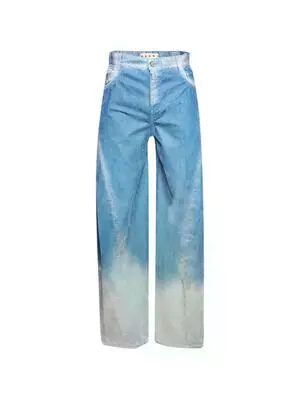 Marni Faded-effect Wide Leg Trousers