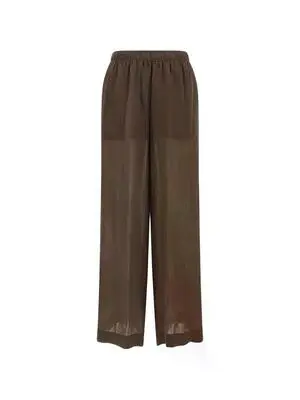 NUDE Elasticated Wide-leg Trousers - Brown