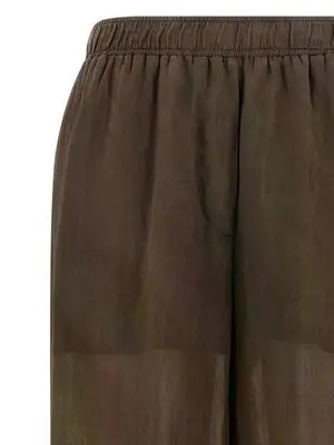 NUDE Elasticated Wide-leg Trousers - Brown