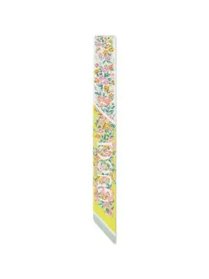 Gucci Floral Print Bow Scarf - Yellow