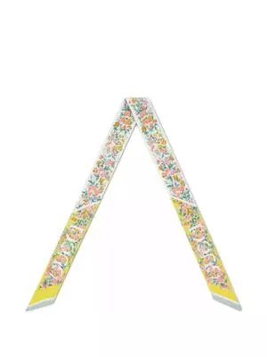Gucci Floral Print Bow Scarf - Yellow