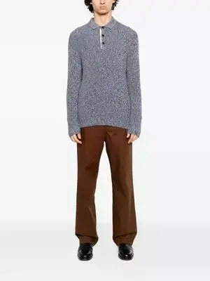 N.peal Ribbed Polo-collar Sweater