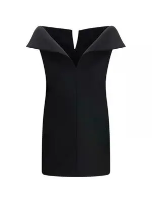 Balenciaga Vareuse V-neck Dress - Black