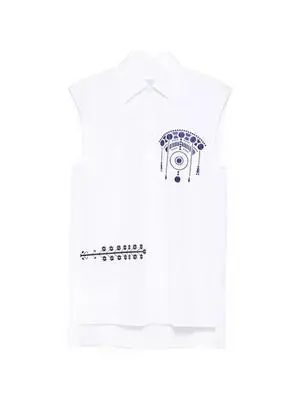 Seafarer Printed Sleeveless Top - White