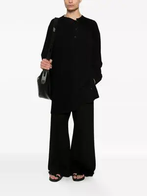 Yohji Yamamoto Half-button Long-sleeved T-shirt