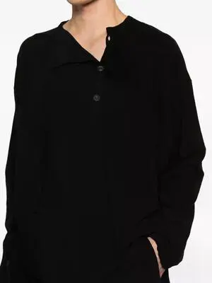 Yohji Yamamoto Half-button Long-sleeved T-shirt