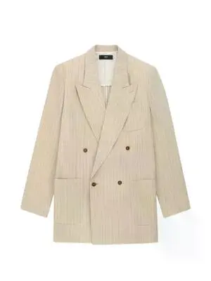 Amiri Striped Double-breasted Blazer - Neutrals