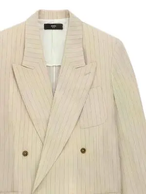 Amiri Striped Double-breasted Blazer - Neutrals