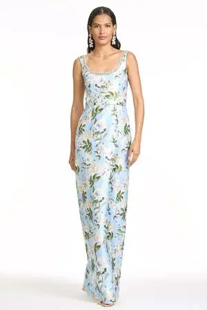Sachin & Babi Floral Mikado Column Gown