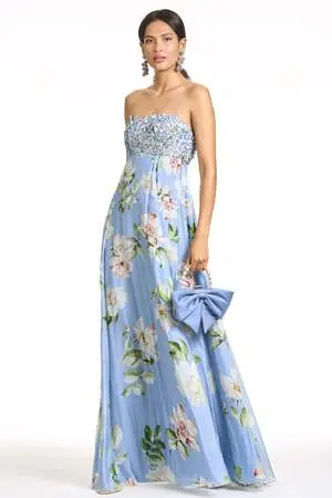 Sachin & Babi Embroidered Ames Gown - Twilight Petals