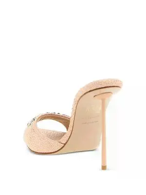 LE SILLA Crystal-embellished Raffia Sandals