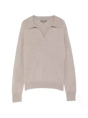 N.peal Long Sleeve V-neck Polo Top