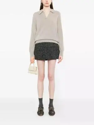 N.peal Long Sleeve V-neck Polo Top