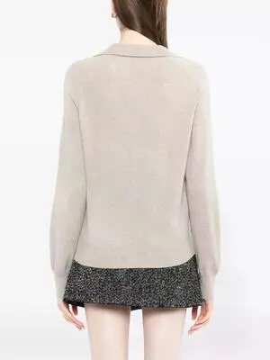 N.peal Long Sleeve V-neck Polo Top