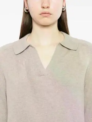 N.peal Long Sleeve V-neck Polo Top