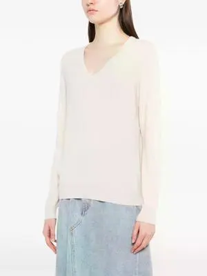 N.peal Phoebe V-neck Jumper - Neutrals