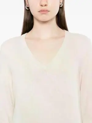 N.peal Phoebe V-neck Jumper - Neutrals