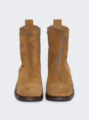 Acne Studios Suede Ankle Boots - Beige