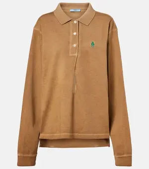 Prada Oversized Cotton Piqué Polo Shirt - Brown