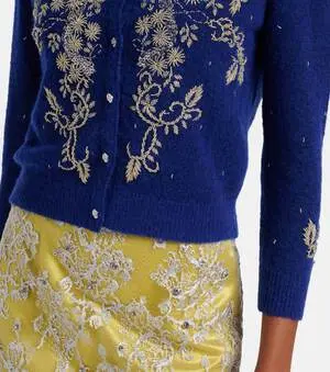 JACQUES WEI Embellished Floral Cardigan