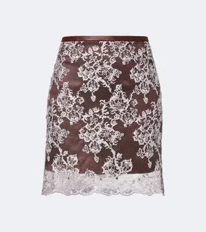 JACQUES WEI JACQUES WEI Embellished Lace Miniskirt Blue