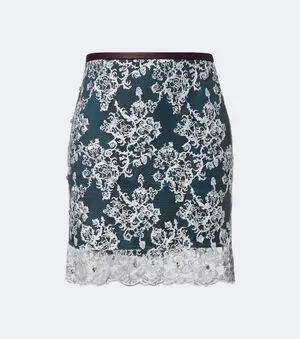 JACQUES WEI Embellished Lace Miniskirt - Brown
