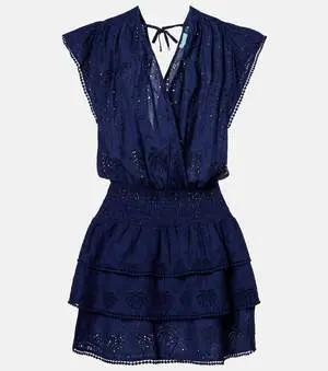 Melissa Odabash Jess Broderie Anglaise Cotton Minidress - Blue