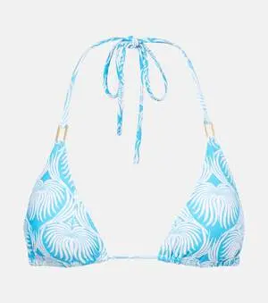 Melissa Odabash Cancun Printed Bikini Top - Blue