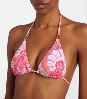 Melissa Odabash Cancun Printed Bikini Top - Red