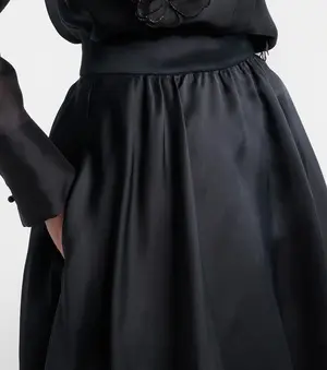 Max Mara Calle Silk Midi Skirt - Black