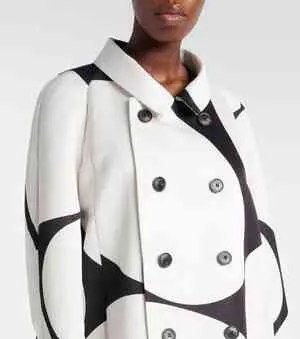 Dries Van Noten Polka-dot Double-breasted Satin Coat