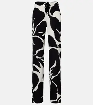 Dries Van Noten Floral Straight-leg Pants - Black