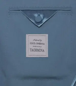Dolce & Gabbana Double-breasted Wool Poplin Suit Jacket - Blue