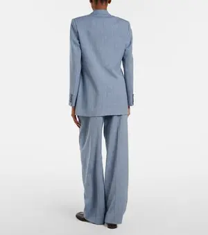Loro Piana Hector Wool, Silk, And Linen Wide-leg Pants