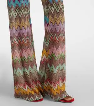 Missoni Zigzag Lamé Flared Pants - Multicoloured