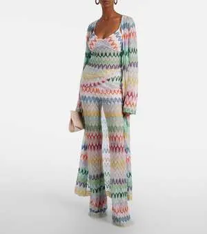 Missoni Open-knit Lamé Flared Pants - Multicoloured