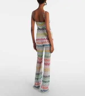 Missoni Open-knit Lamé Flared Pants - Multicoloured