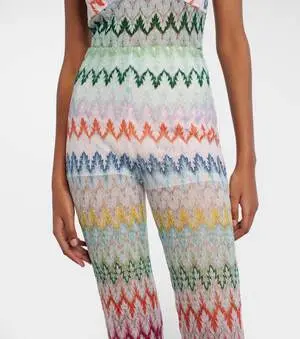 Missoni Open-knit Lamé Flared Pants - Multicoloured