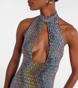 Missoni Cutout Sequined Lame Gown