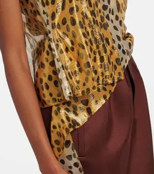JACQUES WEI Silk-blend Lamé Top