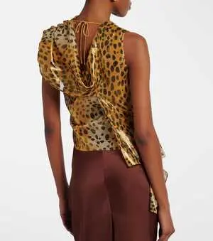 JACQUES WEI Silk-blend Lamé Top