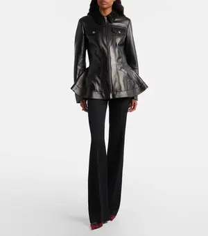Alexander McQueen Peplum Leather Jacket