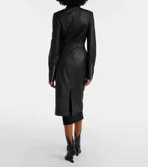 Rick Owens Gary Leather Coat - Black