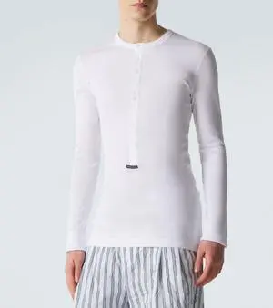 Dolce & Gabbana Ribbed-knit Cotton Henley Shirt