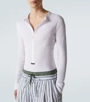Dolce & Gabbana Ribbed-knit Cotton Henley Shirt