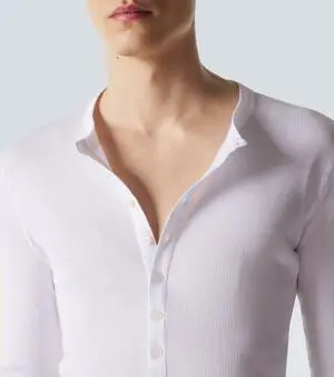 Dolce & Gabbana Ribbed-knit Cotton Henley Shirt