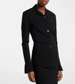 JIL SANDER Notch Neck Button-up Jersey Top